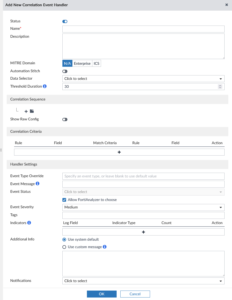 Creating a custom correlation handler | FortiAnalyzer 7.4.1 | Fortinet Document Library